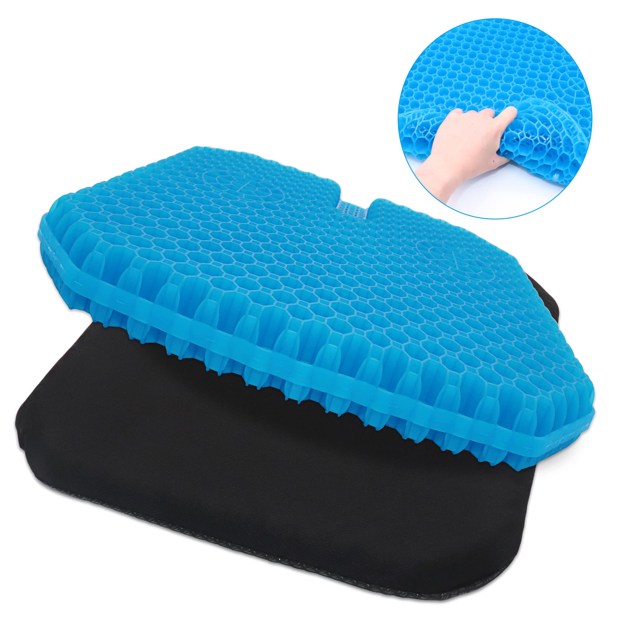 janek show Gel Seat Cushion, Double Layer Egg Gel Cushion for Pressure Relief, Seat Cushion for The Car,Office,Wheelchair&Chair.Breathable Design,Durable,Portable