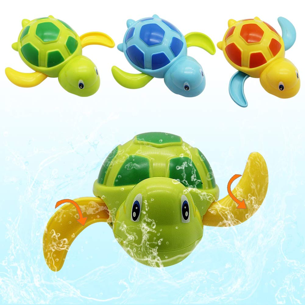 Happy Trees 6 Pcs Bath Turtle Toy, Wind-Up Swimming Turtles, Bathtub Turtle Water Toy for Baby Toddler