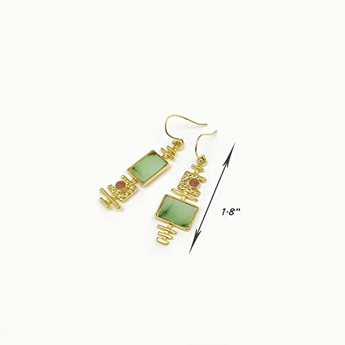 JA.S.JR 14K Gold Plated Designed Dangle Earrings Gold Earrings for Women