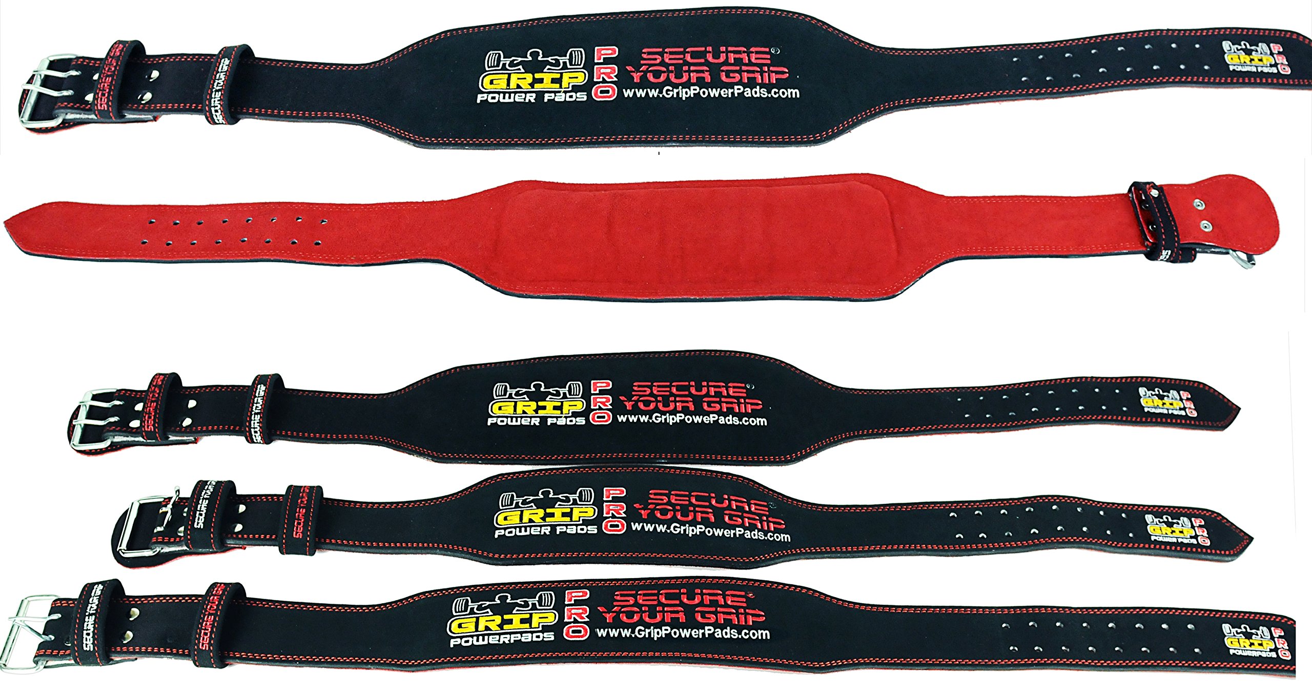 Grip Power Pads Weightlifting Belt Workout Clothes for Bodybuilder Powerlifter Weightlifter Keep Your Core Engaged Back Support (Regular Belts 6" Wide, X-Large 34.5"- 42" Waist Size)