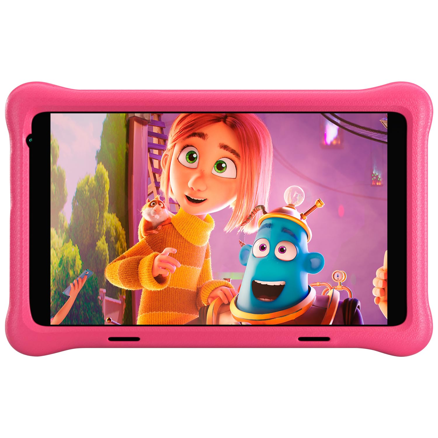 HiGrace Kids Tablet 8 inch, Android 10 Tablets for Kids with Kidoz Installed, HD1280*800, 2GB+32GB ROM, 4000mAh Battery, WiFi, Bluetooth, Kids Edition Tablet with Protective Case - Pink