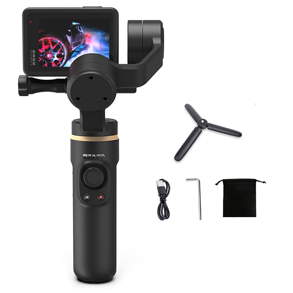 INKEE Falcon Gimbal Stabilizer for Action Cameras,Handheld 3-Axis Video Stabilizers with Tripod Anti-Shake Wireless Control Vertical/Horizontal Time-Lapse Shooting for GoPro 10/9/8/7/6/5 OSMO Insta360