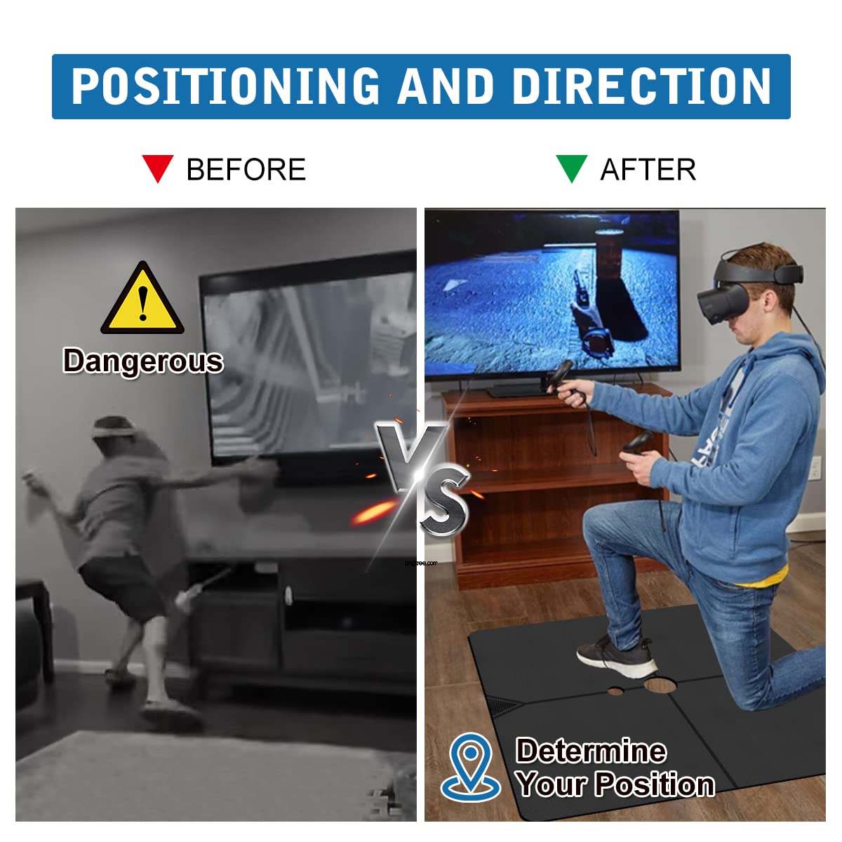 LANMU 39" VR Floor Mat Compatible with Meta/Oculus Quest 2, Soft and Large Virtual Reality Gaming Mat Pad for Beat Saber, Supernatural and More Games