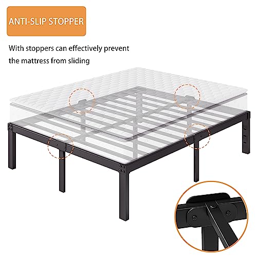 Sosain 14 inch Full Bed Frame Metal Platform Frame no Box Spring Needed,Black Heavy Duty Sturdy Steel,Easy Assembly,with Storage