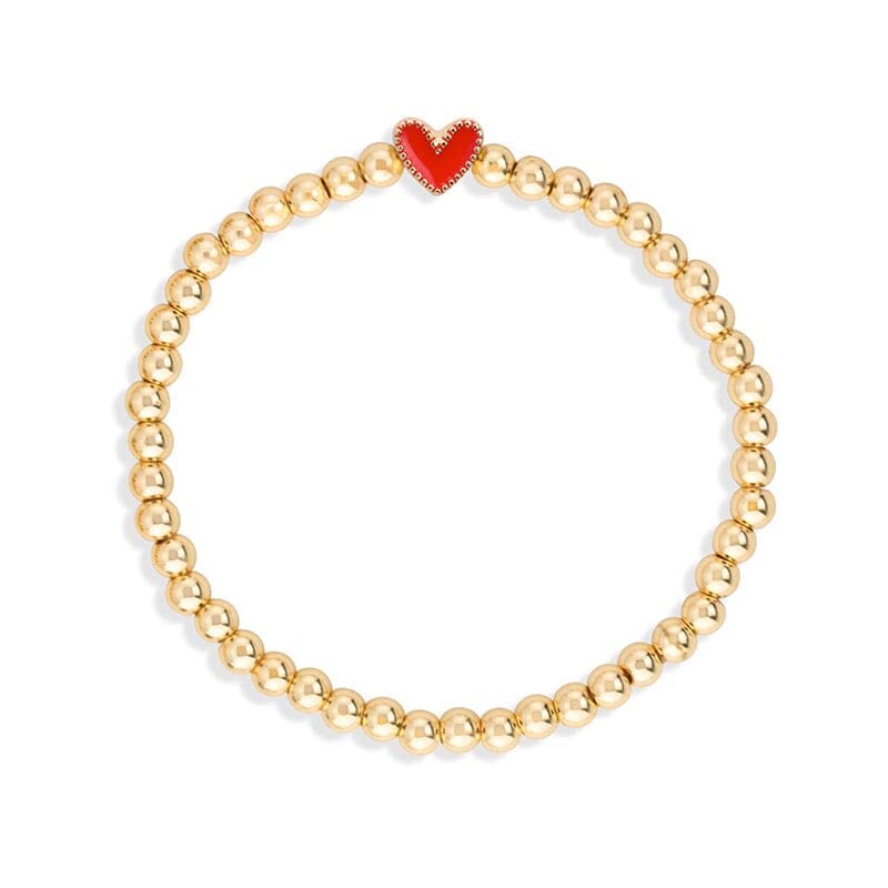 Luca + Danni Heart Stretch Bracelet For Women - Red Made in USA