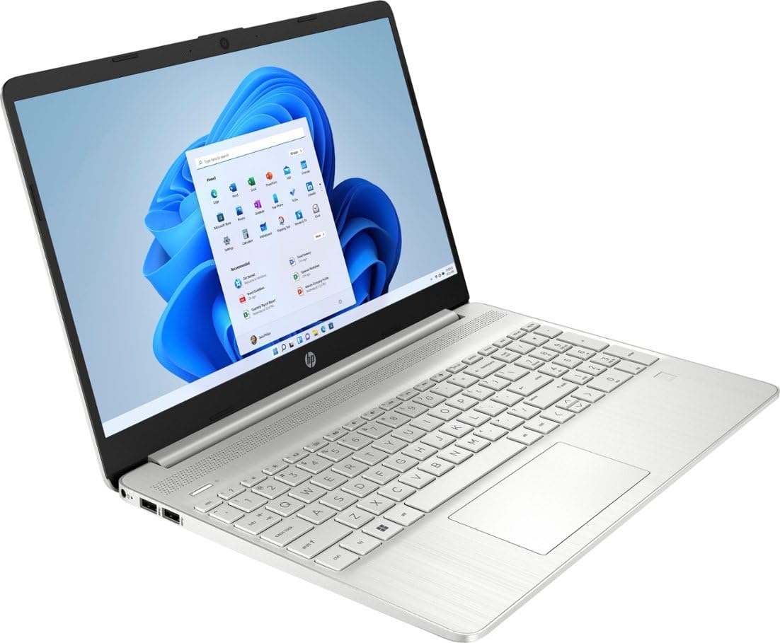HP 15.6" HD Display | AMD Ryzen 3-5300U Processor (Beat i5-1035G1) | 8GB RAM | 256GB SSD | AMD Radeon Graphics True Vision HD Camera | Windows 11 Home| Silver | Bundle with Laptop Stand