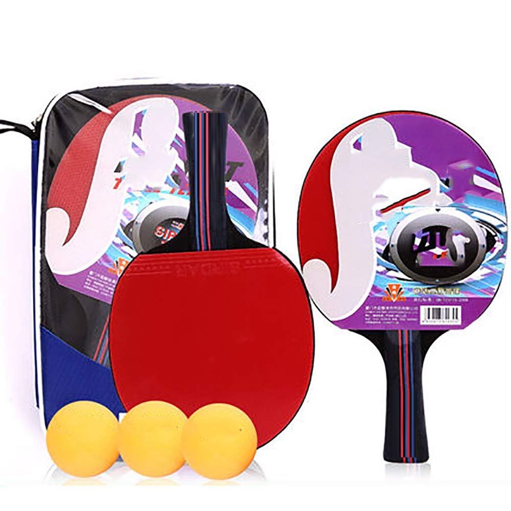 Hewen-Ping Pong Set Beginner Table Tennis Racket Pingpong Paddle Ping Pong Bat Set with 2 Rackets, 3 Balls Table Tennis Bat (Size : Mixed Pair)