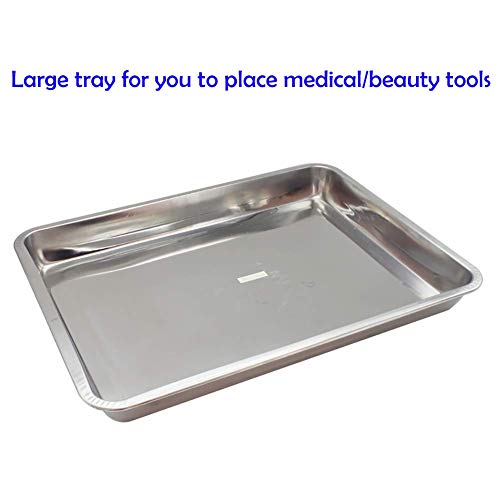 Medical Equipment Rolling Cart for Operating Room, Adjustable Height, Stainless Steel Surgical Tray Trolley with Universal Wheel, PIBM
