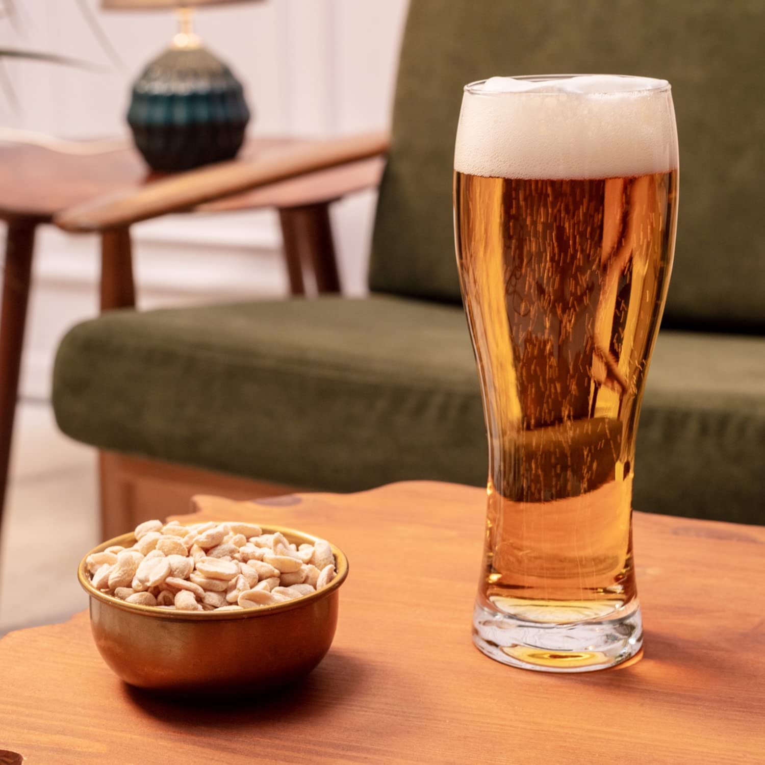 Krosno Tall Beer Pint Glasses | Set of 6 | 16.9 oz | Chill Collection | Perfect for Home, Restaurants and Parties | Dishwasher Safe