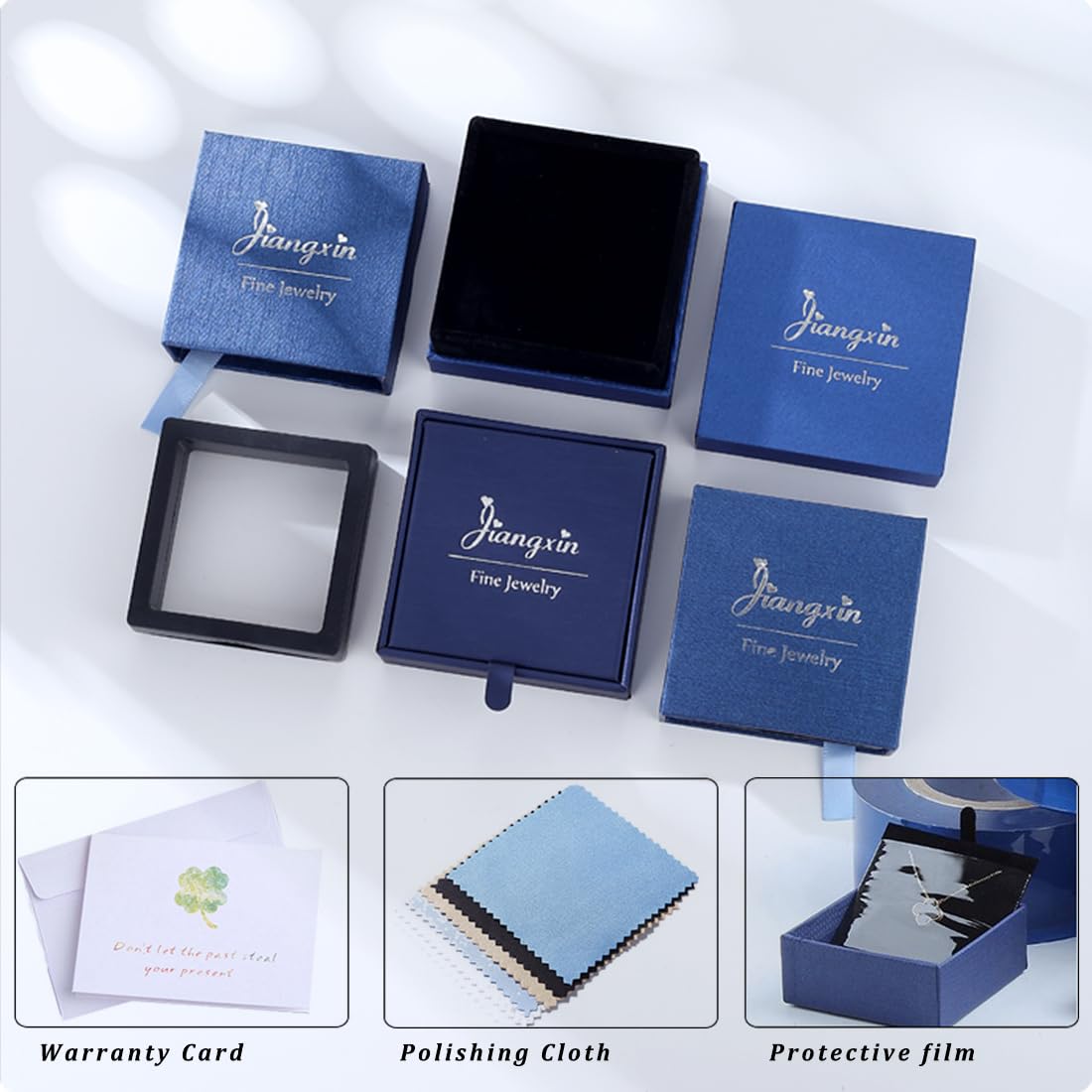 JIANGXIN 925 Sterling Silver Anniversary Ring Princess Diana Royal Engagement Platinum Plated Fine Jewelry for Women Adjustable size 6 7 8 9 (Created Blue Sapphire)
