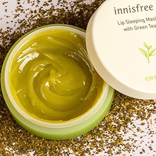 innisfree Green Tea Hydrating Lip Sleeping Mask Overnight Balm Moisturizer, 0.59 Ounce (Pack of 1)