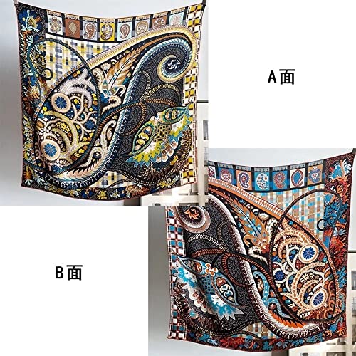 JHHDP 22mm Heavy 100% Real Silk Scarf Wraps 2 Side Printing Women Large Square Head Scarves Hijab (Color : As Shown, Size : One Size)