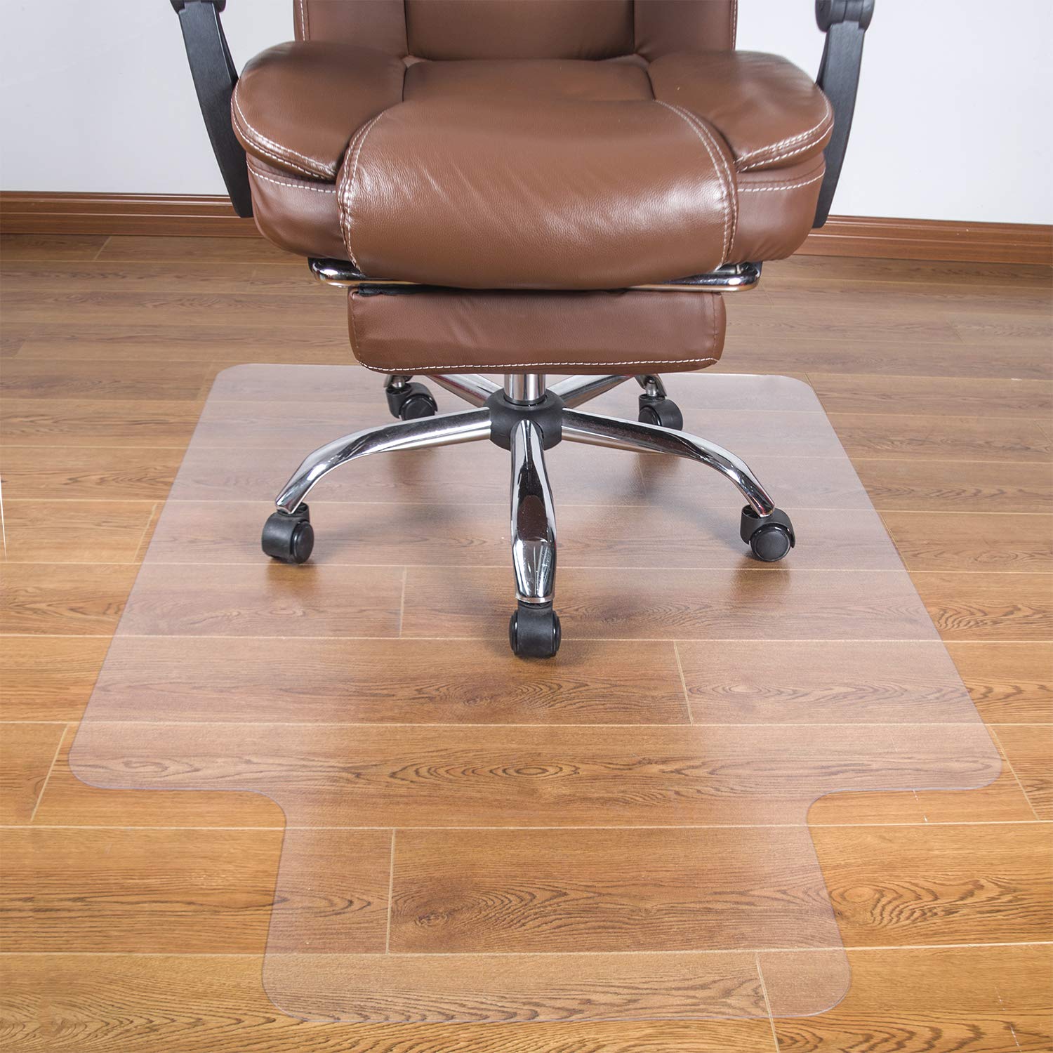 HOMEK Office Chair Mat for Hardwood Floor, 48βx 36β Clear Floor Protector Mat for Office Chair, Vinyl Desk Chair Mat for Hard Floors, Easy Glide for Chairs