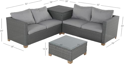 Grand patio Wicker Patio Furniture Set, Outdoor Conversation Set, Modular Sectional Sofa Set with Thick Cushions for Backyard Garden Poolside(Right Armrest Love Seat)