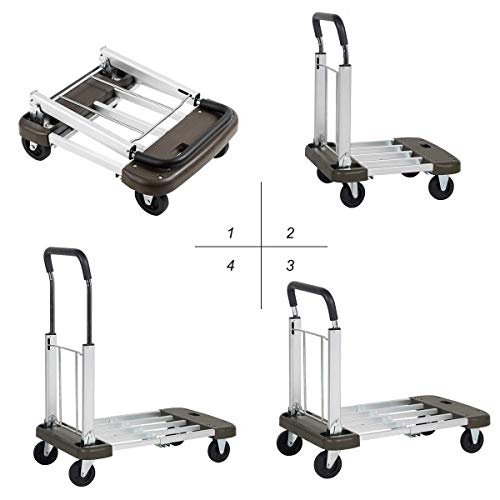 HWZQHJY Foldable Moving Push Cart Trolley 330lbs Weight Capacity