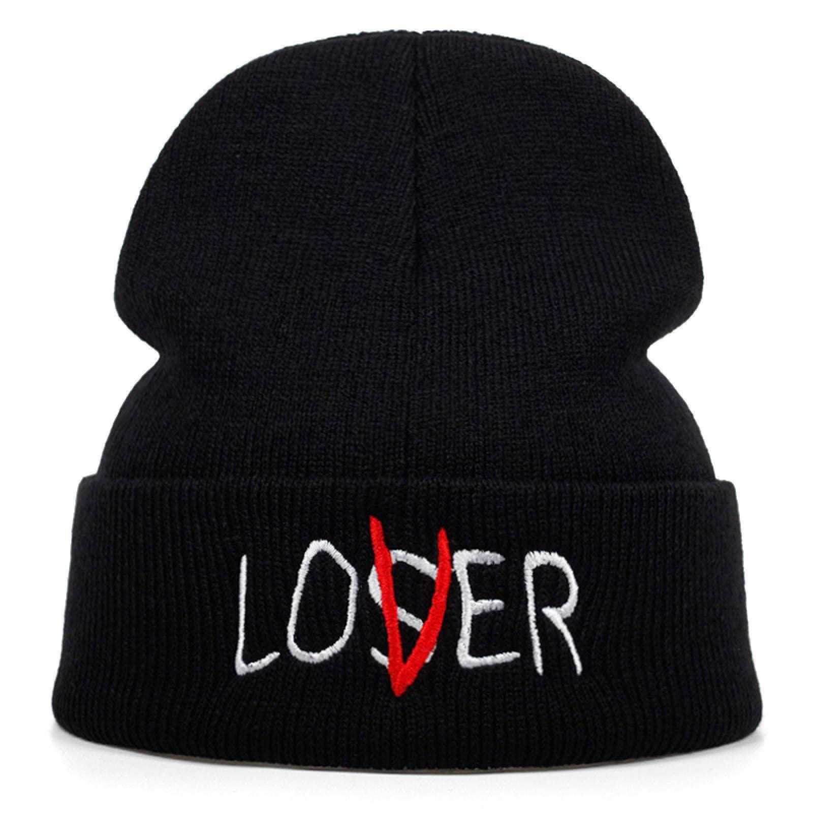 jiaozhen Cuffed Beanie Hats for Women, Knitted beanieie - Unisex Embroidery Skull Cap, Warm Hats,Lightweight Beanies Black