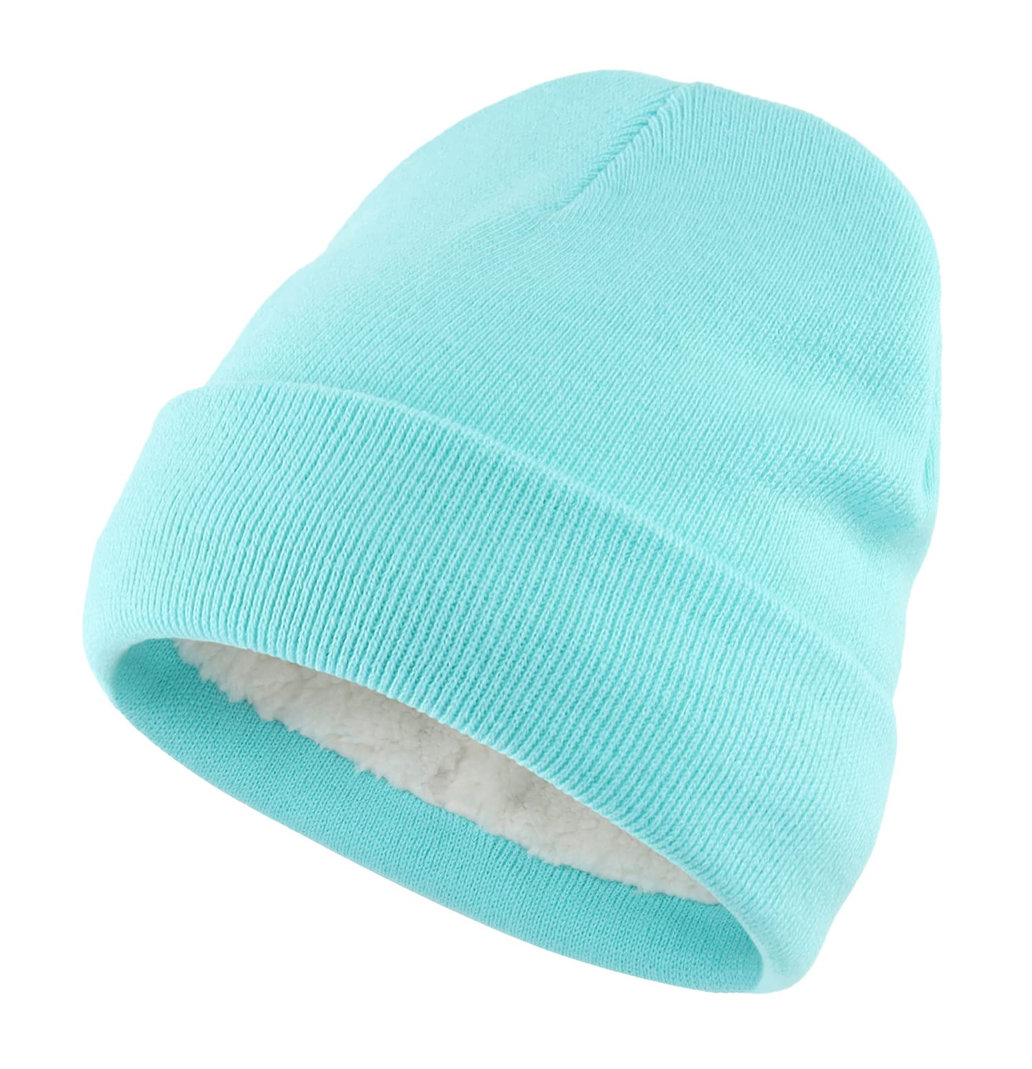 Home Prefer Men's Winter Hat Warm Fleece Knit Cuff Beanie Watch Cap Skull Beanie Black