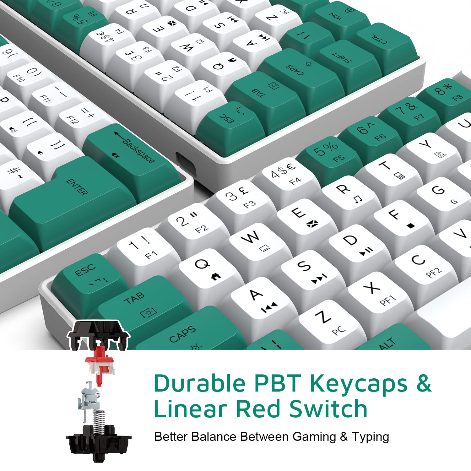 MAGIC-REFINER 60% Wired Mechanical Gaming Keyboard and Mouse Combo, Ultra-Compact 62 Keys RGB Backlit Red Switch Computer Keyboard with PBT Keycaps,12000DPI Lightweight Mouse for PC/Mac Gamer