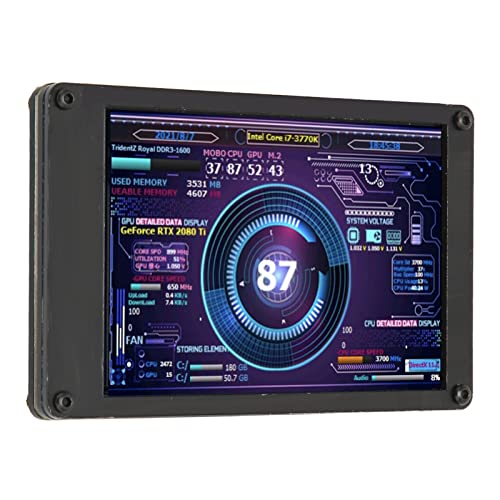 PC Temperature Display, IPS USB CPU GPU RAM Clear Image Stepless Brightness 3.5in Screen 320x480 Theme Editor Computer Temp Monitor for Temp