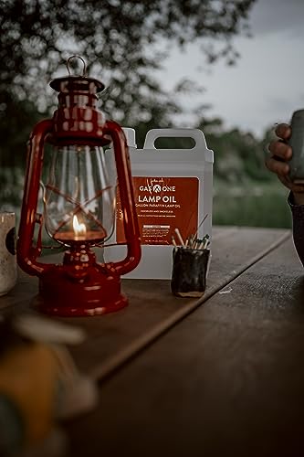 GasOne Liquid Paraffin Lamp Oil – 1 Gallon (128oz) Clear Oil Lamp – Multifunctional Lamp Oil Smokeless Odorless Indoor Ideal for Lamps, Lanterns, Tiki Torch – Safe Packaging