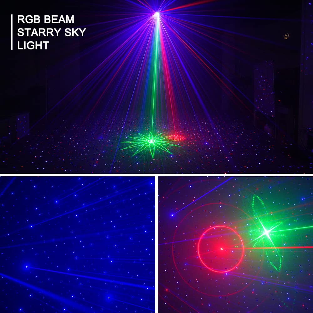 Laser Lights DJ Lights, Olaalite RGB Starry Sky Party Laser Stage Light, Disco Club Pattern Light with Sound Activated & DMX Control, Perfect for Wedding Party Disco Stage & DJ Lighting