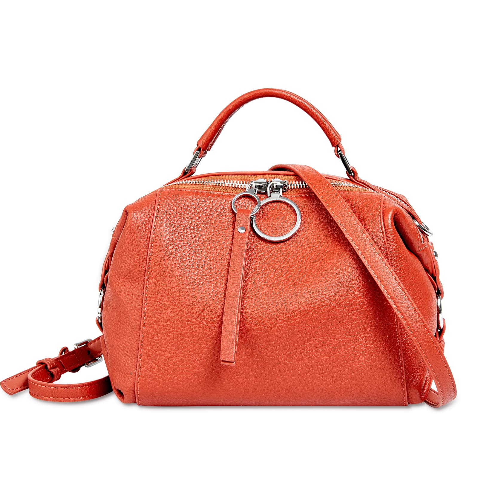 Kattee Genuine Leather Handbag Purse for Women Fashion Ladies Designer Shoulder Bag Mini Size Adjustable Straps