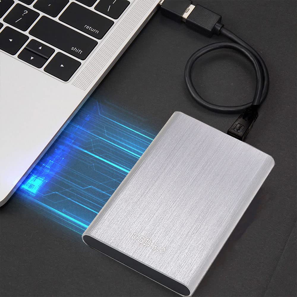 POENOWNE External Hard Drive 2000GB Protable External Hard Drive High Speed USB 3.0 Protable External HDD 2000GB Portable Hard Drive Compatible with Laptop, Desktop and Mac (Silver)