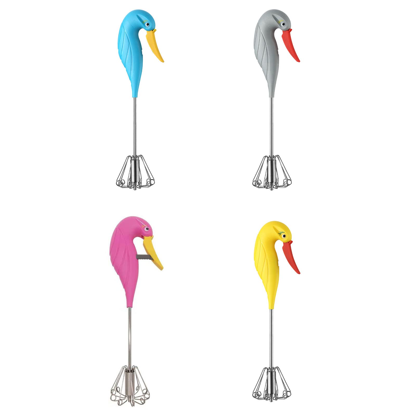 Household Semi-Automatic Rotating Egg Beater Stainless Steel Manual Mixer Self-Turning Whisk Kitchen Tool Cream Utensils Semi-automatic Egg Beater Manual Mixer Stainless Steel Beater Whisk Hand Push