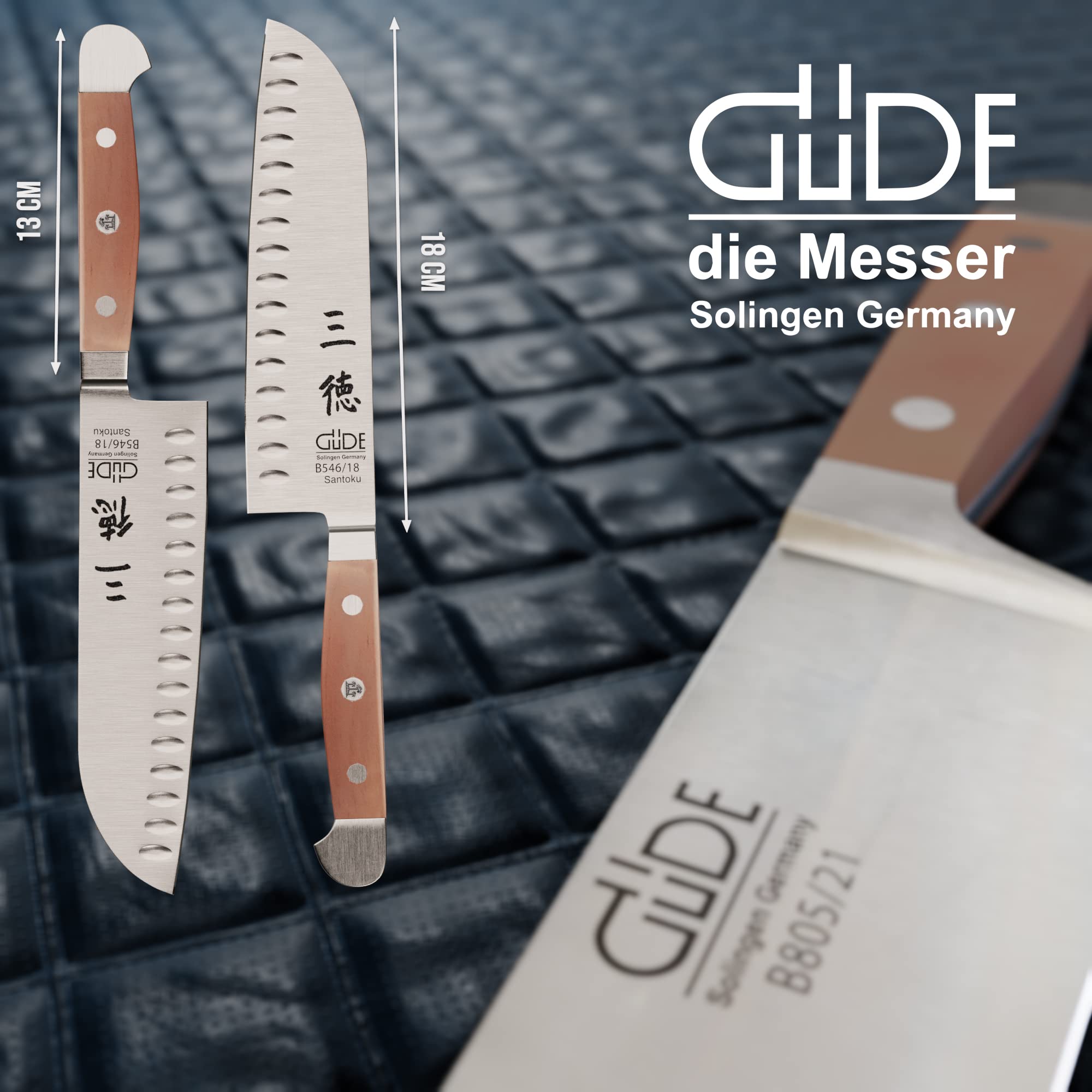Güde Alpha Pear Series Hand Forged/Sharpened Santoku Knife, 7-in - Ice Hardened Steel - Made in Solingen, Germany Since 1910