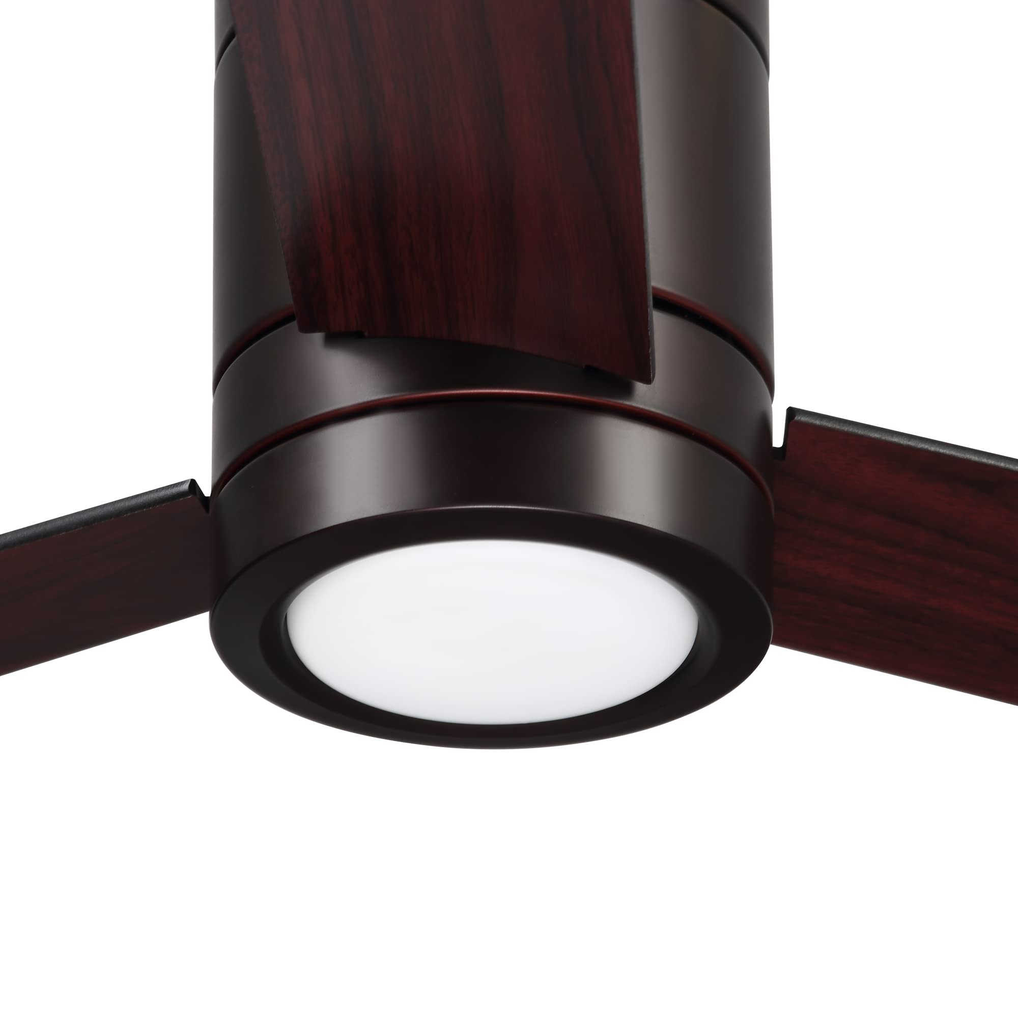 HOMCOM 44'' Mount Ceiling Fan with Light, Modern Indoor LED Lighting Fan with 3 Dual Finish Blades, Remote Control, for Bedroom, Living Room, Brown
