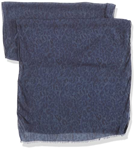 John Varvatos Mens Small Leopard Printed Scarf, Cadet Blue