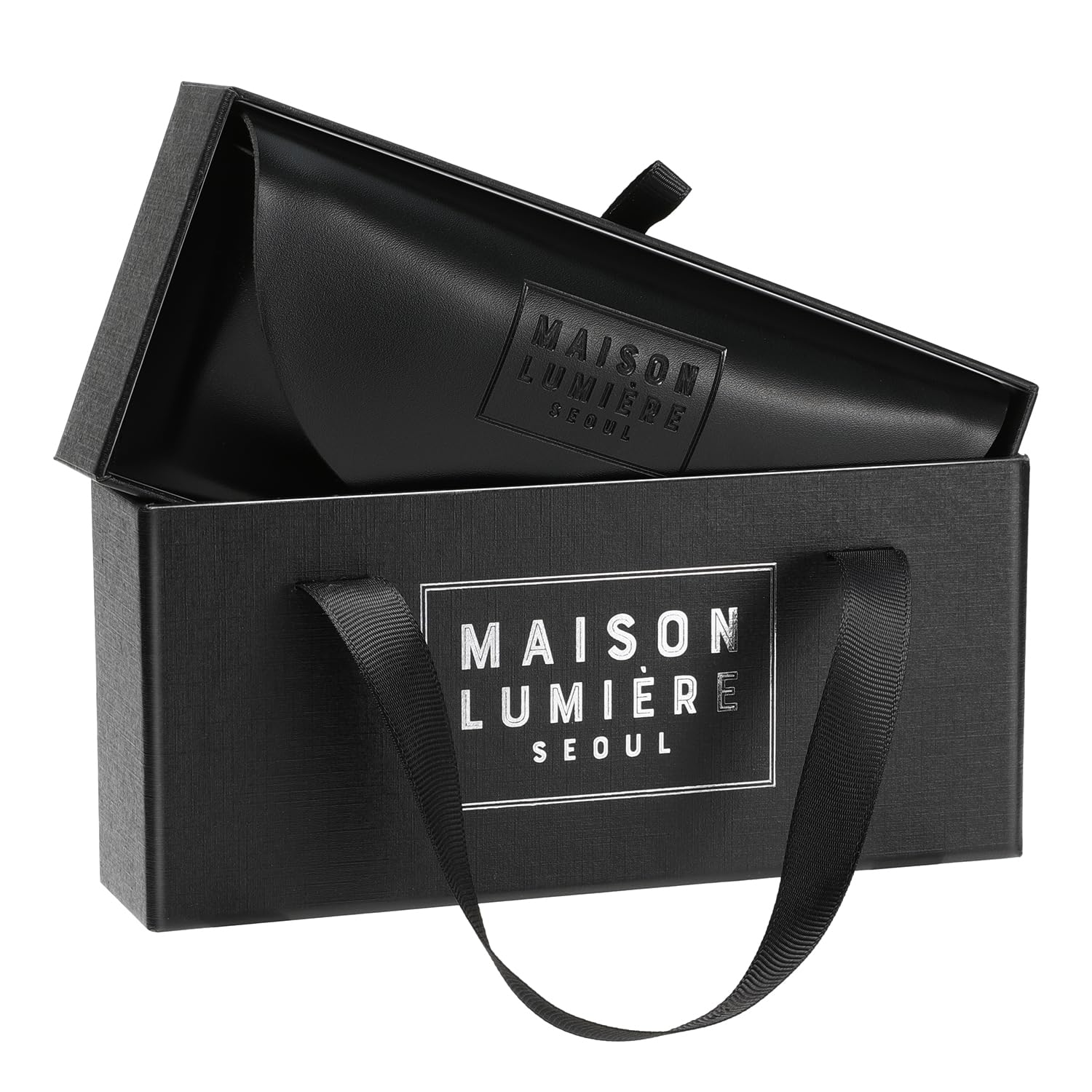 MAISON LUMIERE Korean Oversized Alternative Fit Retro Square Polarized Women Sunglasses Minimalist Style Low Bridge, Black