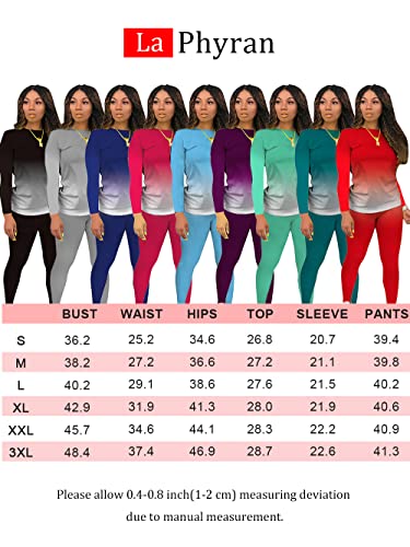 LaPhyran Two Piece Outfits for Women Casual Sets Pullover Long Sleeve Loose-Fit T Shirts Bodycon Solid Pants Tracksuits Fall Yoga Grey XXL
