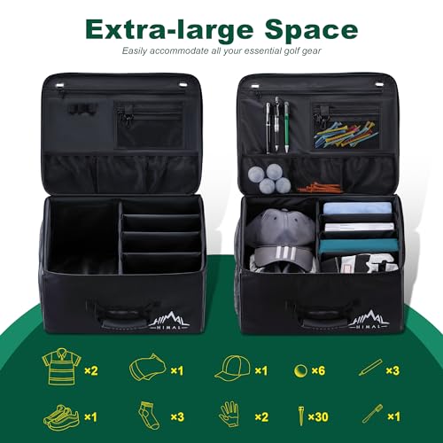 HIMAL HIMAL Golf Trunk Organizer -Collapsible & Foldable Golf Travel Storage,Waterproof Car Golf Bag with Independent Ventilation Compartment for 1 Pair Shoes