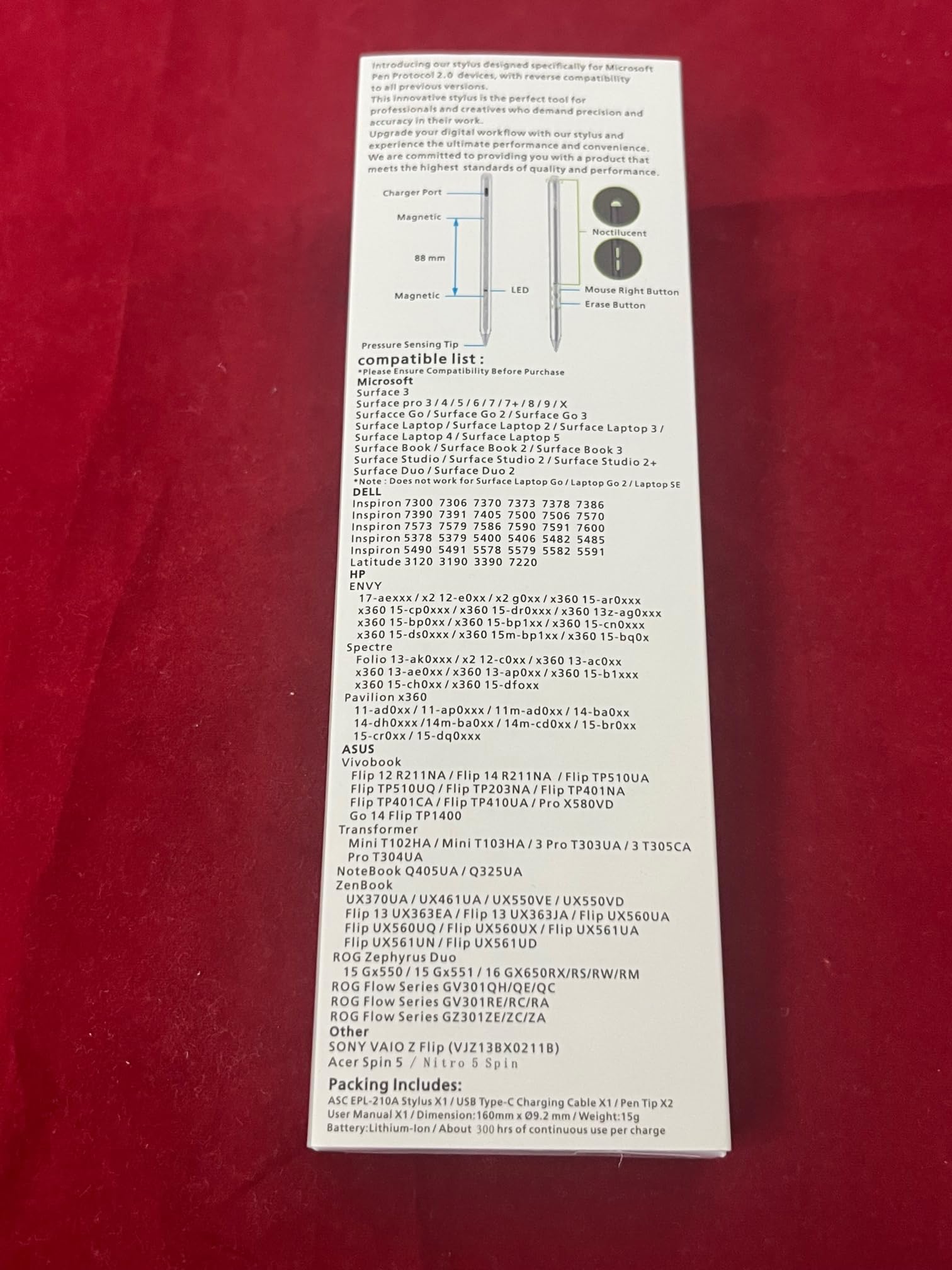 Glow in The Dark Stylus 4096 Microsoft Certified Surface pro 3/4/5/6 /7/7+/8/9 /X;Go 2/3; Surface Laptop 2/3/4/5; Surface Book 2/3;Surface Studio 2/2+; Surface Duo/Duo 2 MPP 2.0 Free Tips