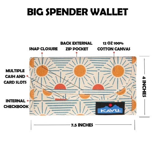 KAVU Big Spender Tri-fold Wallet Clutch Travel Organizer - Sunsets Forever