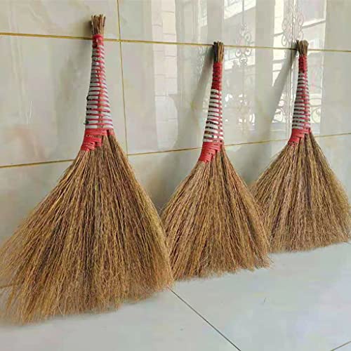 LYSLDH Iron Broom Broom Handmade Old-Fashioned Broom Household Courtyard Factory Rural Rough Melic Herb Extra Woven Thickened