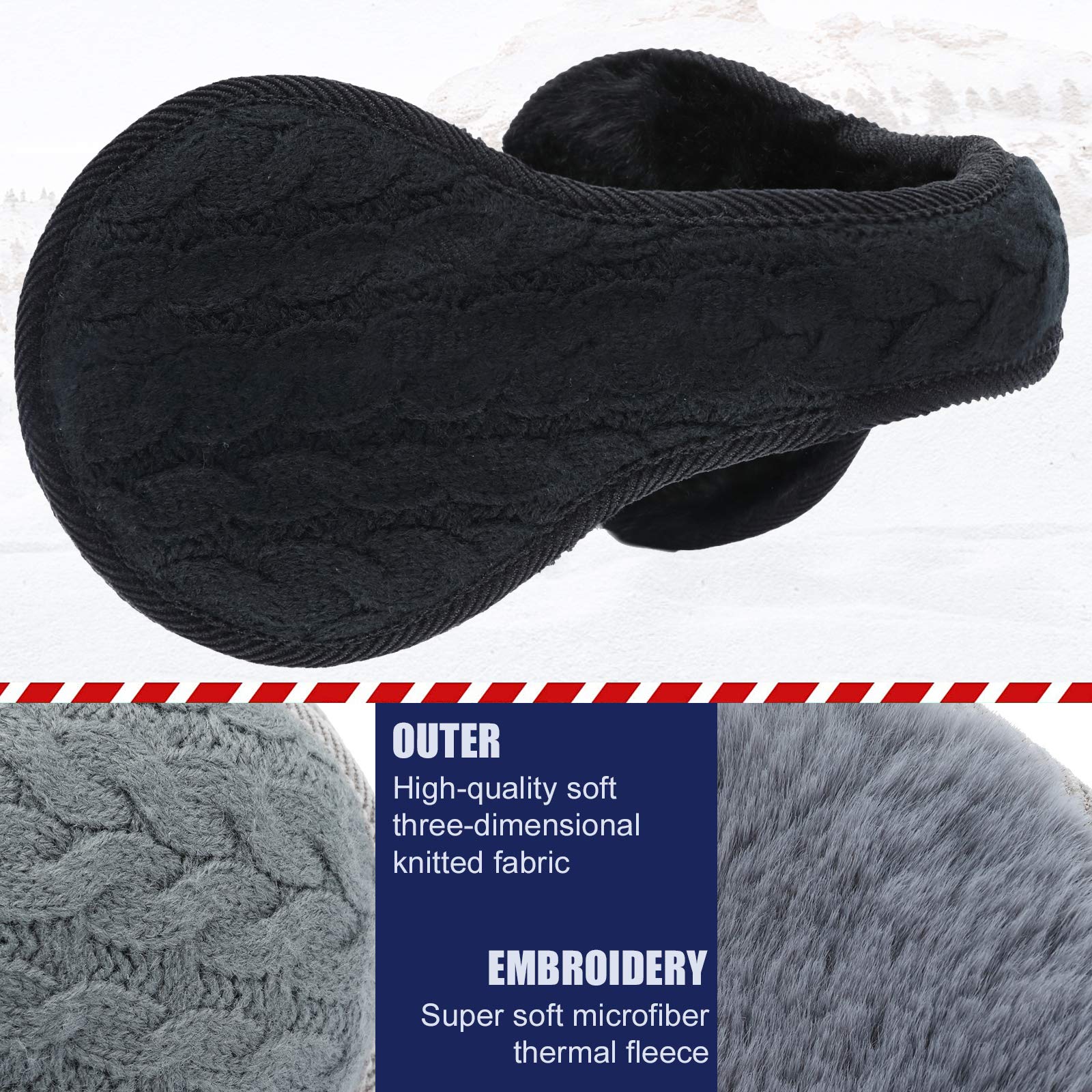 Metog Unisex Foldable Earmuffs Polar Knits Winter Earwarmer