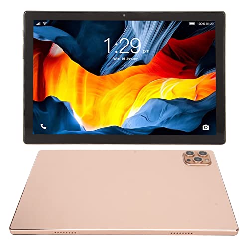 Honio Gaming Tablet, 2 Card Slots 10.1 Inch FHD Octa Core CPU Office Tablet 8GB RAM 256GB ROM for Family (US Plug)