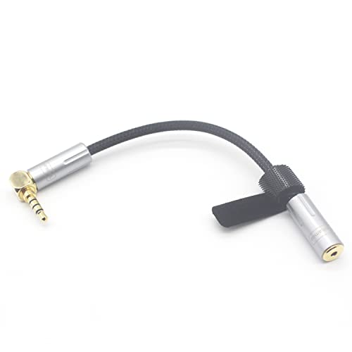 Youkamoo [ 3.5mm Balanced Right Angle ] 3.5mm Male to 2.5mm Female 8 Core Silver Plated Headphone Earphone Audio Adapter Cable 3.5mm Balanced to 2.5mm Balanced Female