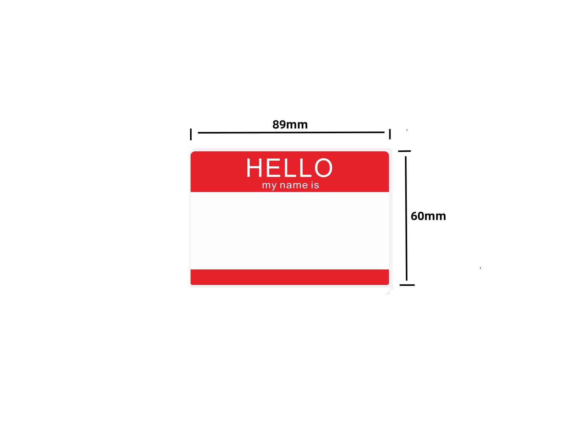 Hybsk Hello My Name is Red Name Tag Identification Stickers 3-1/2” x 2-3/8” Total 200 Labels Per Roll (Red)