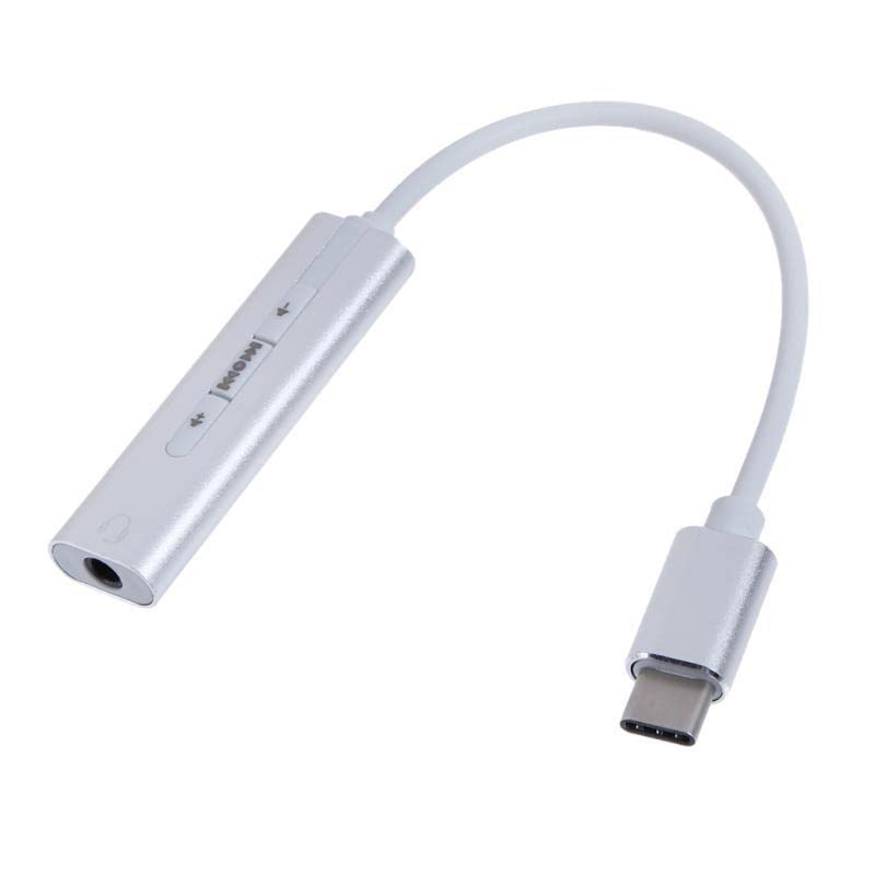 POLNED 2 Type-c to 3.5mm Audio Interface converters (Size : Silver)