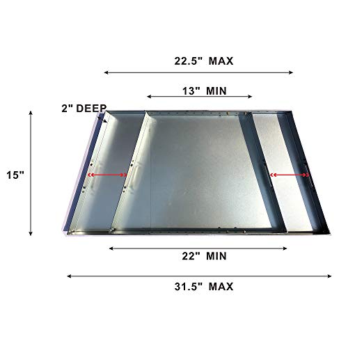 Hi-Flame Fireplace Tray-Expandable/Adjustable Ash Pan with Handles for Up to 30" Fire Place Grate-Nuts and Bolts Included, Sliver Color