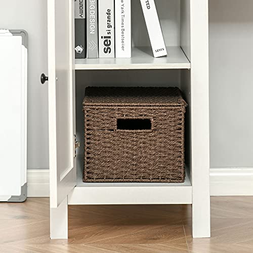 HOMCOM Computer Desk with Hutch, Home Office Workstation with Storage Shelves Drawers Cabinets, White