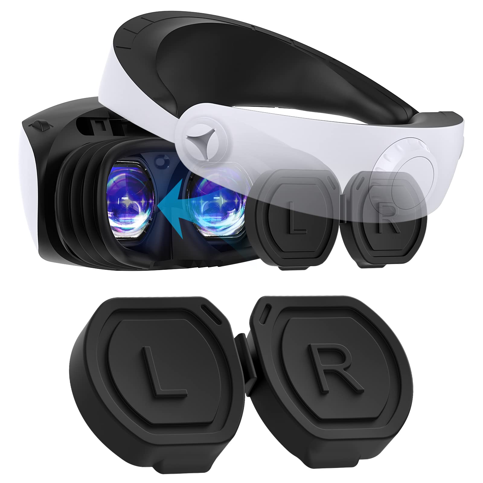 MENEEA Lens Protector Cover for PS VR2, Silicone Protective Cap for Playstation VR2, Easy to Wash and Air Dry, Dustproof, Anti-Scratch & Anti-Grease, Lightweight Accessories for Playstation VR2 Lens