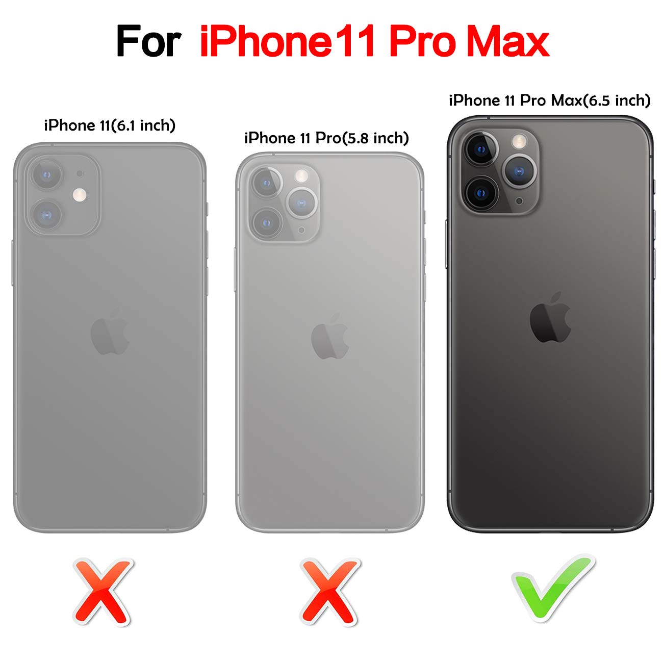 HianDier Wallet Case for iPhone 11 Pro Max Case Slim Protective Case with Credit Card Slot Holder Flip Folio Soft PU Leather Magnetic Closure Cover for 2019 iPhone 11 Pro Max 6.5 Inches, Black