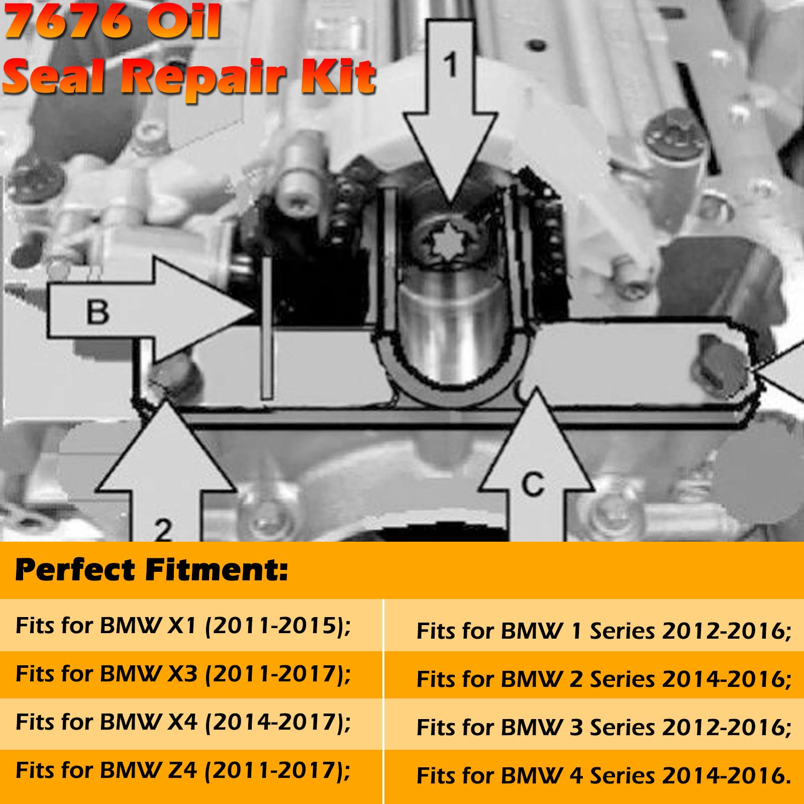 Heavy Duty 2801 Flywheel Holder Flex Plate Lock Tool for Replacing Timing Chain + 7676 Oil Seal Repair Kit with Balance Shaft & Oil Pump Alignment Tool Set for BMW 1 2 3 4 Series N20 N26 Engines