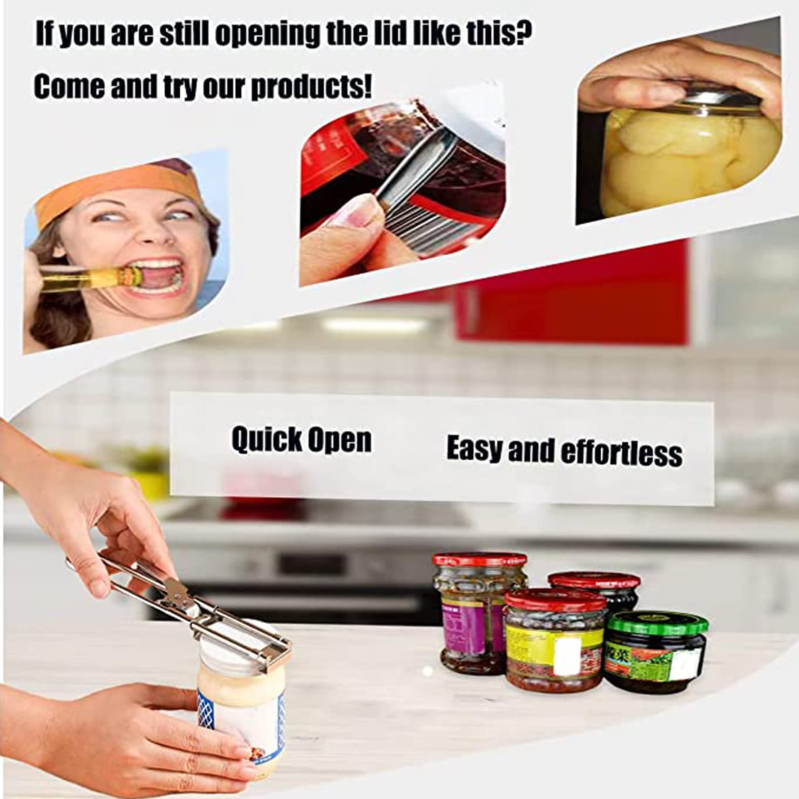Master Opener Adjustable Jar & Bottle Opener, Adjustable Multifunctional Bottle Opener, Jar Gripper Tight Lid Opener, Kitchen Gadgets, Easy Jar Opener for the Elderly and Children