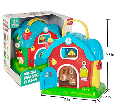 HISTOYE Musical Barn Activity Cube Learning Baby Toys for 1 Year Old Developmental Toddler Early Educational Baby Toys 12-18 Months Interactive Toys for 1 2 3 4 Year Old Girls Boys