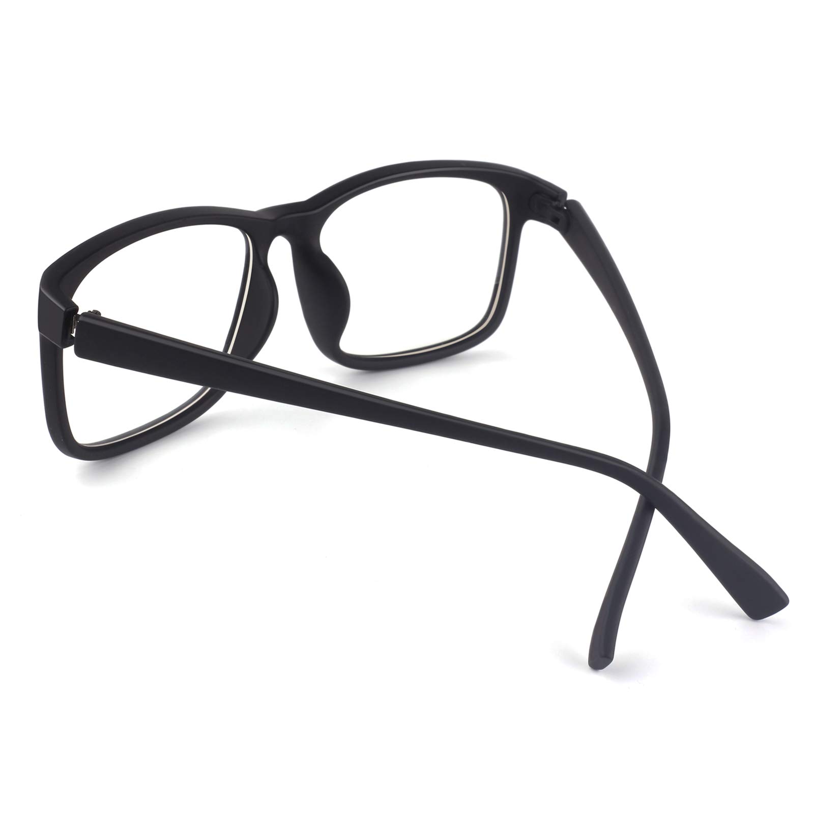GQUEEN Fake Clear Glasses Non Prescription Glasses Eyeglasses Rectangular Frame Matte Black, 201512